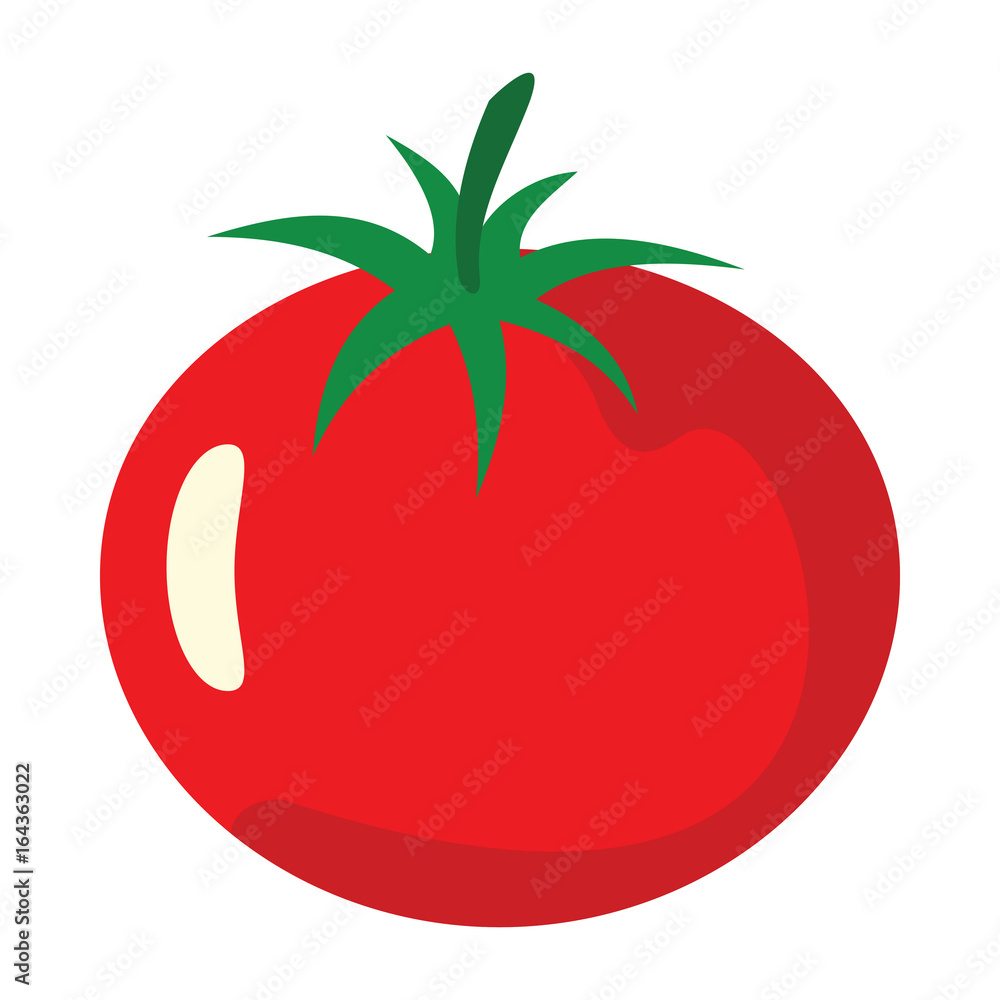 Tomato icon in cartoon flat style isolated object vegetable organic eco ...