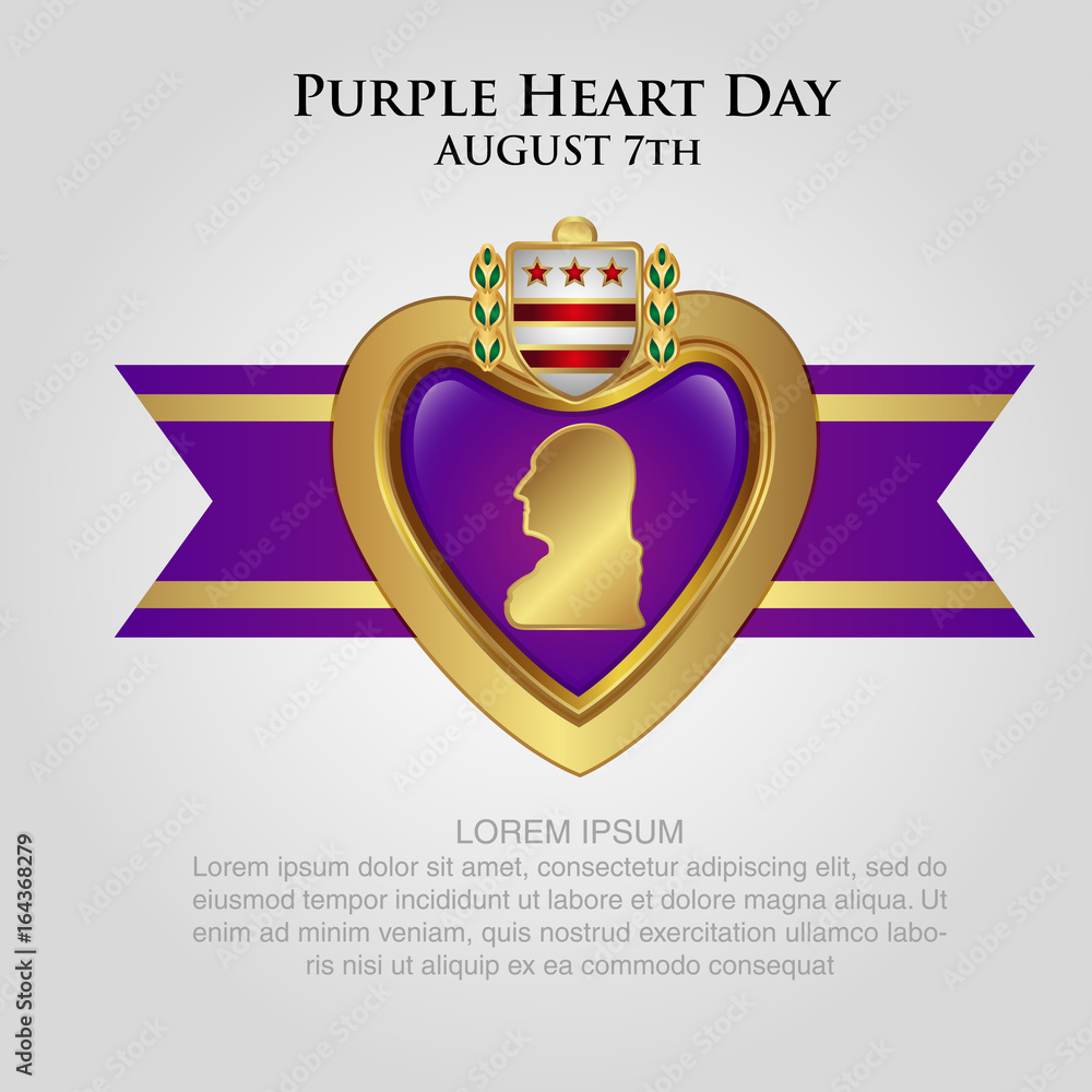 Purple Heart Appreciation Day background Stock Vector | Adobe Stock