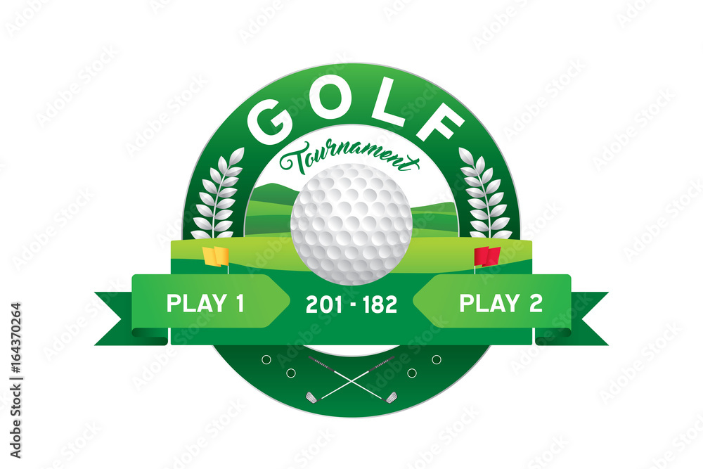 Vector of golf tournament with player and scoreboard. Stock Vector ...