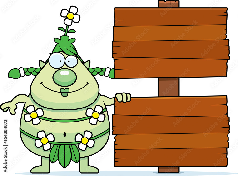 Cartoon Forest Sprite Sign Stock Vector | Adobe Stock