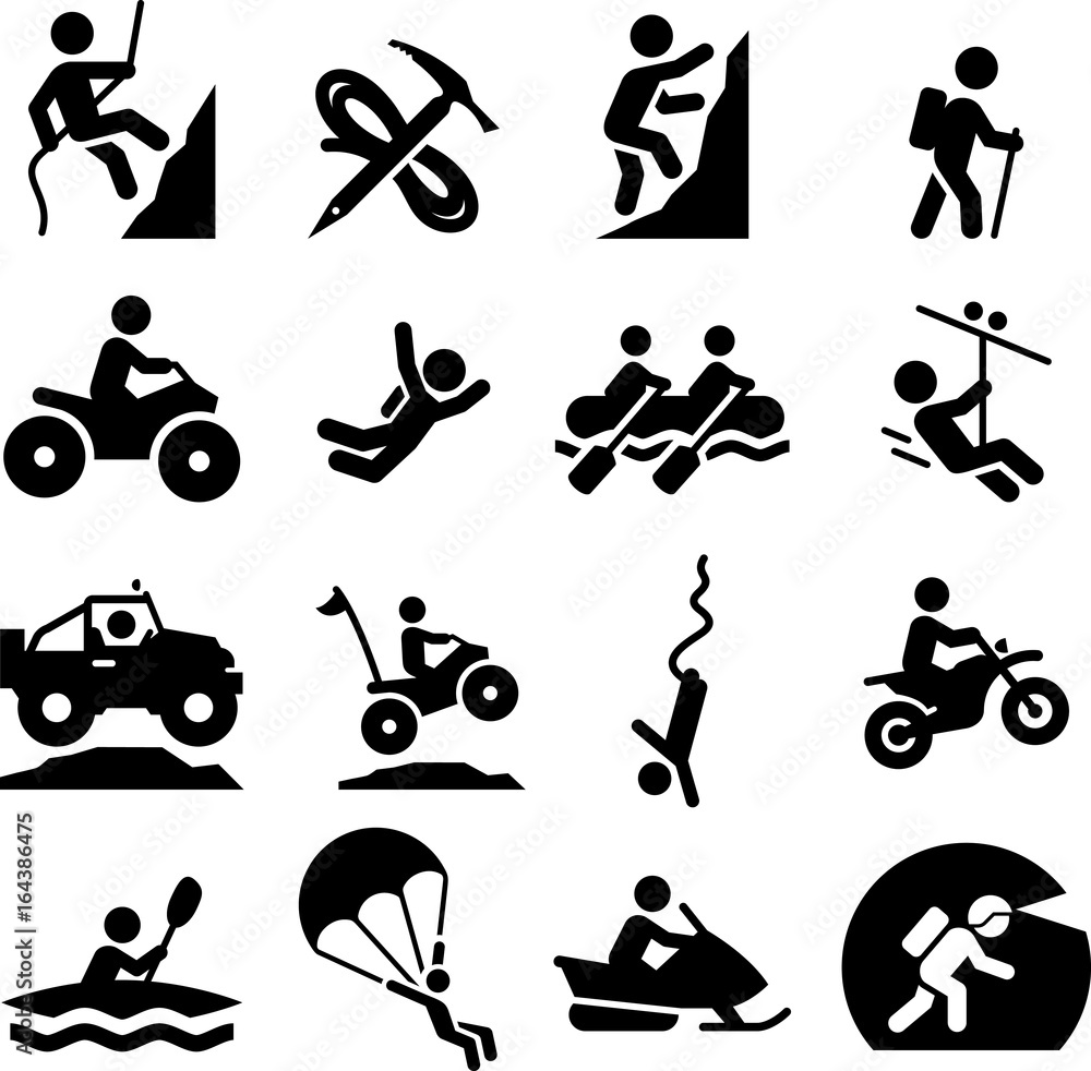 Adventure Sports - Black Series Stock Vector | Adobe Stock