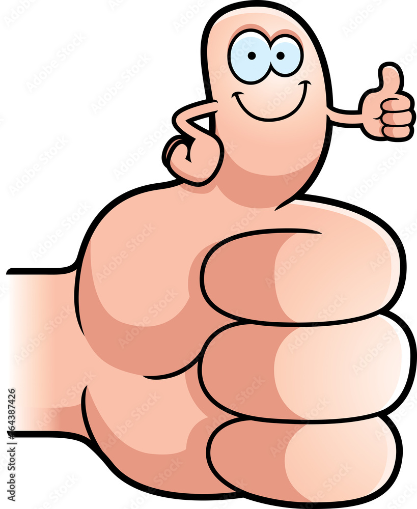 Cartoon Thumbs Up Hand Stock Vector | Adobe Stock