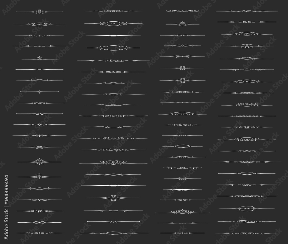 Classic dividers vector set. 80 vintage dividers in collection. Vector ...