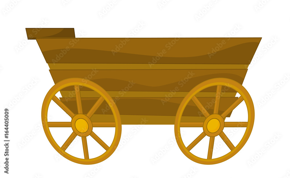 cartoon wooden wagon - illustration for children Stock Illustration ...