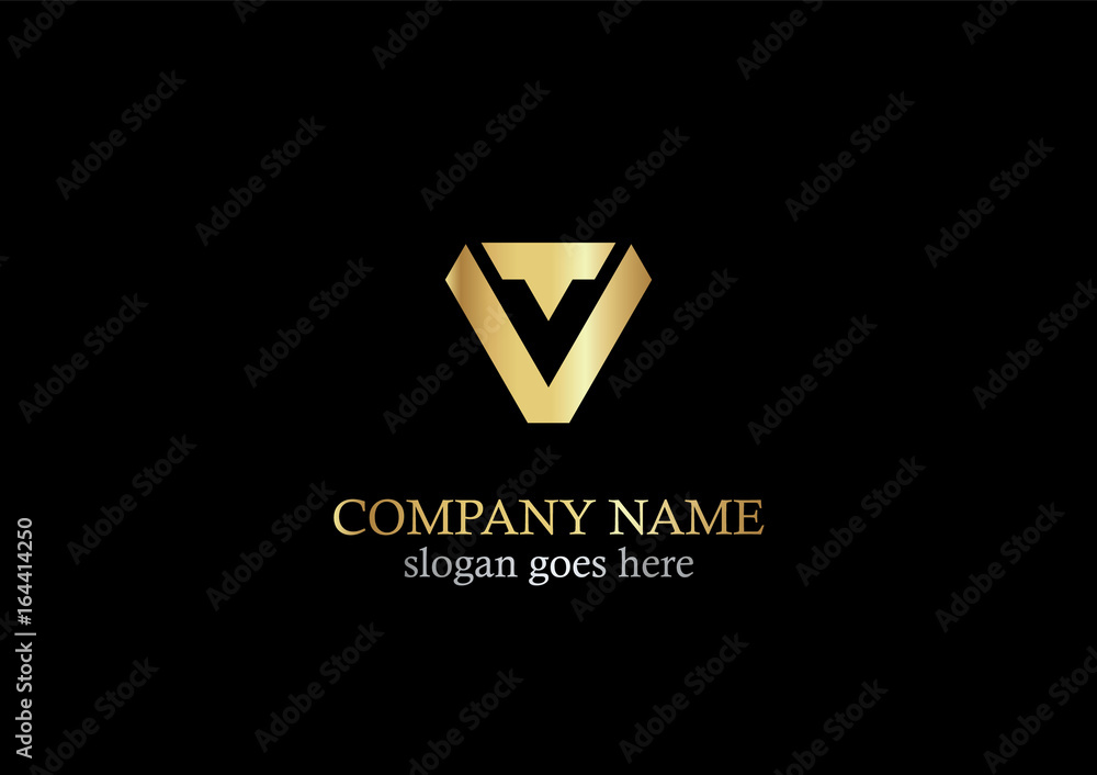 gold letter v alphabet logo Stock Vector | Adobe Stock