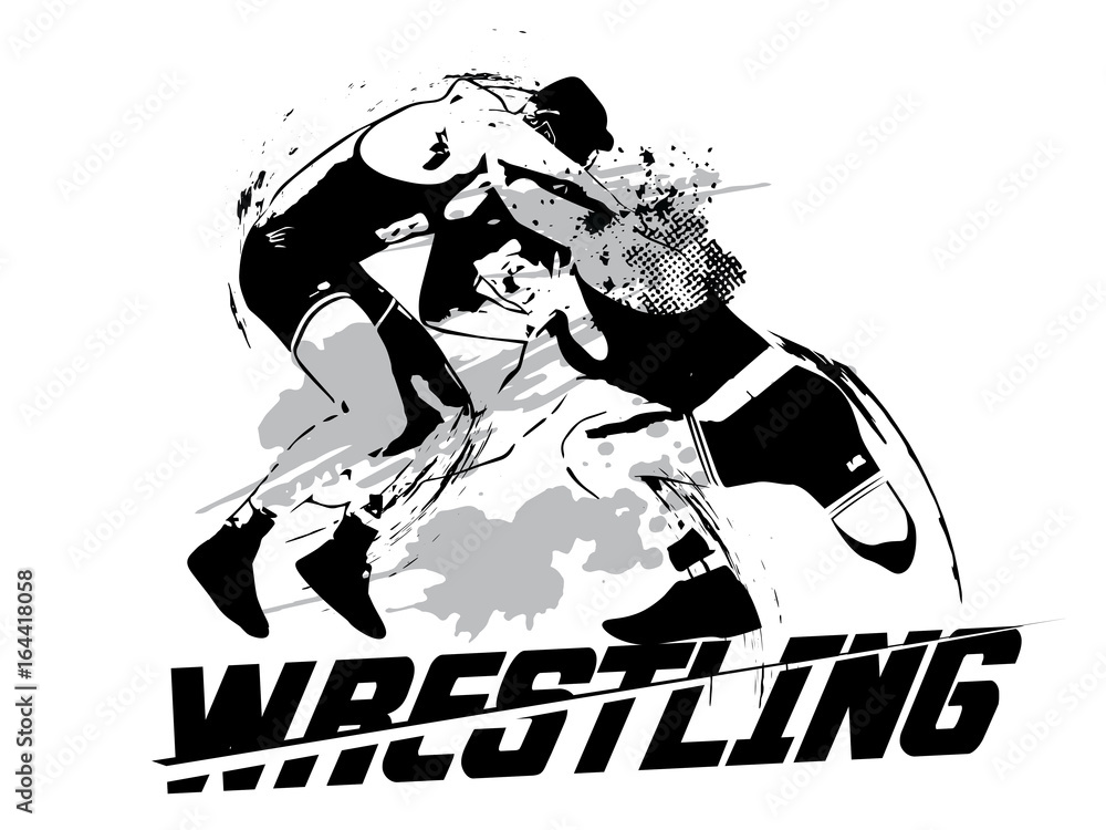 WRESTLING Stock Vector | Adobe Stock