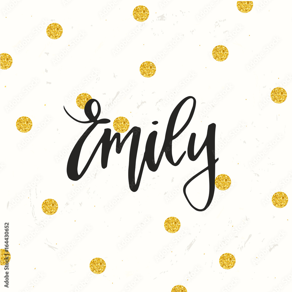 Hand drawn calligraphy personal name. lettering Emily Stock Vector ...