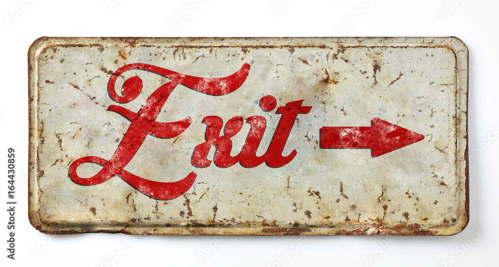 Altes Schild Exit Stock-Foto | Adobe Stock