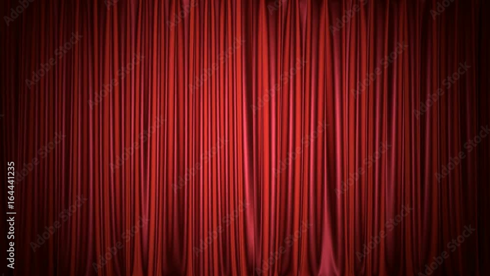 Theater or cinema red curtain 3D animation with both chroma key and ...