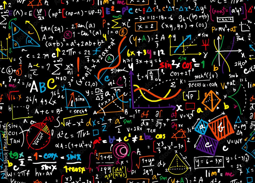 Math linear mathematics education circle background with geometrical ...