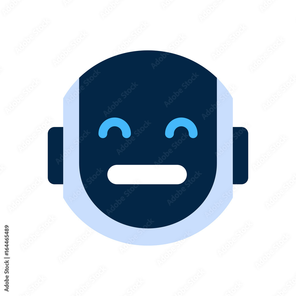 Robot Face Icon Sad Face Dissappointed Emotion Robotic Emoji Vector ...