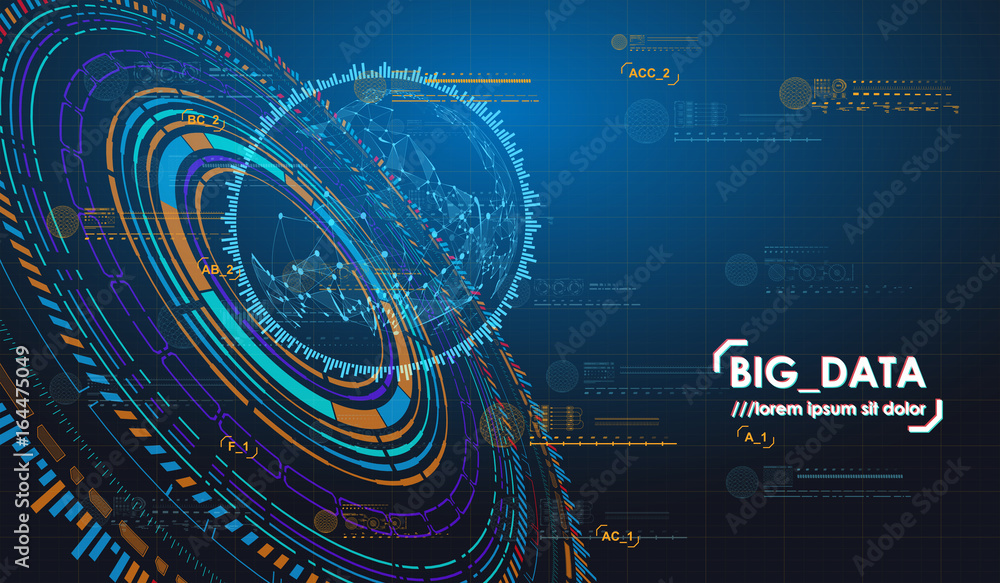 Big data abstract visualization. Futuristic aesthetic design. Big data ...