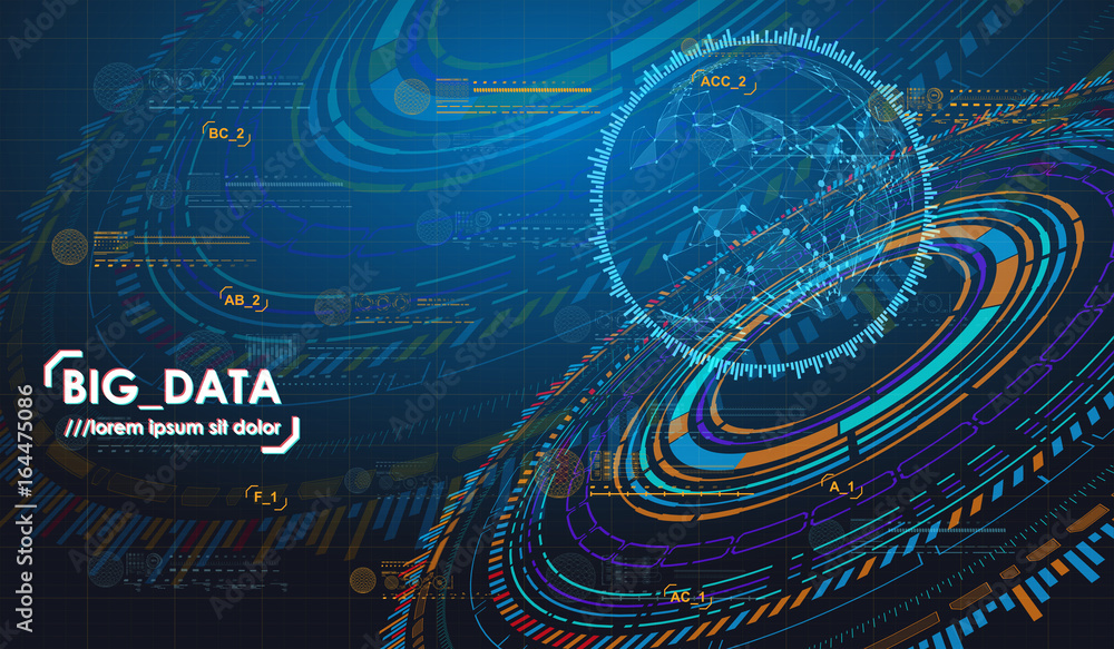 Big data abstract visualization. Futuristic aesthetic design. Big data ...