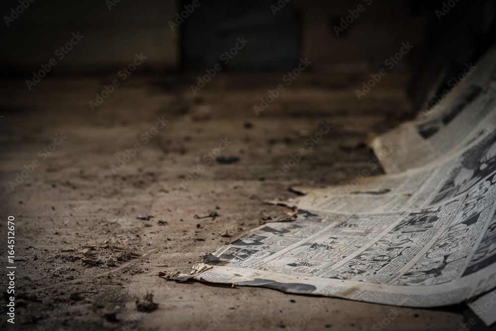 Tattered old Newspaper Comic Strip from 1943 World War II lying on ...