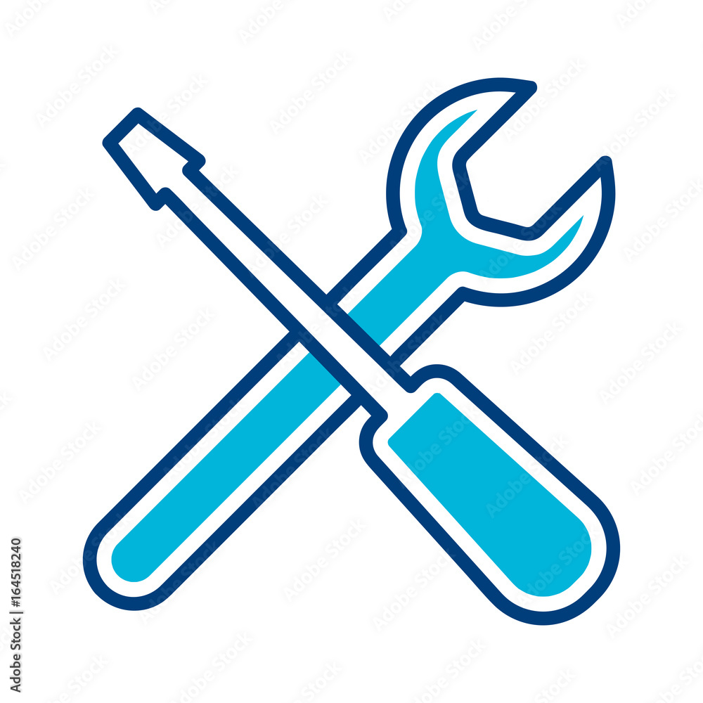 Service and repair icon is illustrated with a screwdriver and wrench ...