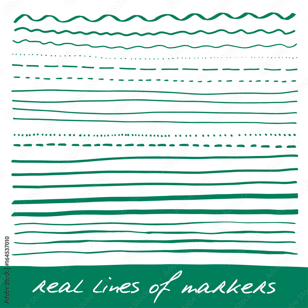 Hand lines - real markers. Different lines - straight, wavy, interrupt ...