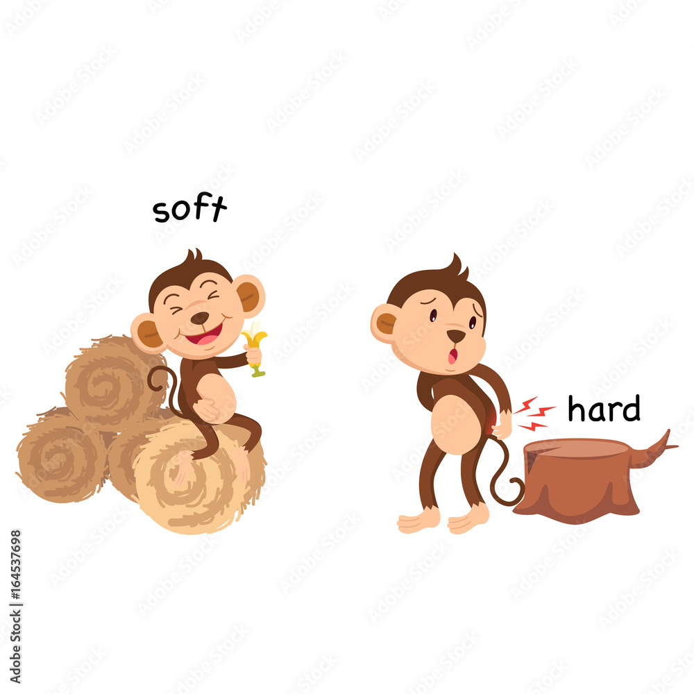 Opposite soft and hard illustration Stock Vector | Adobe Stock