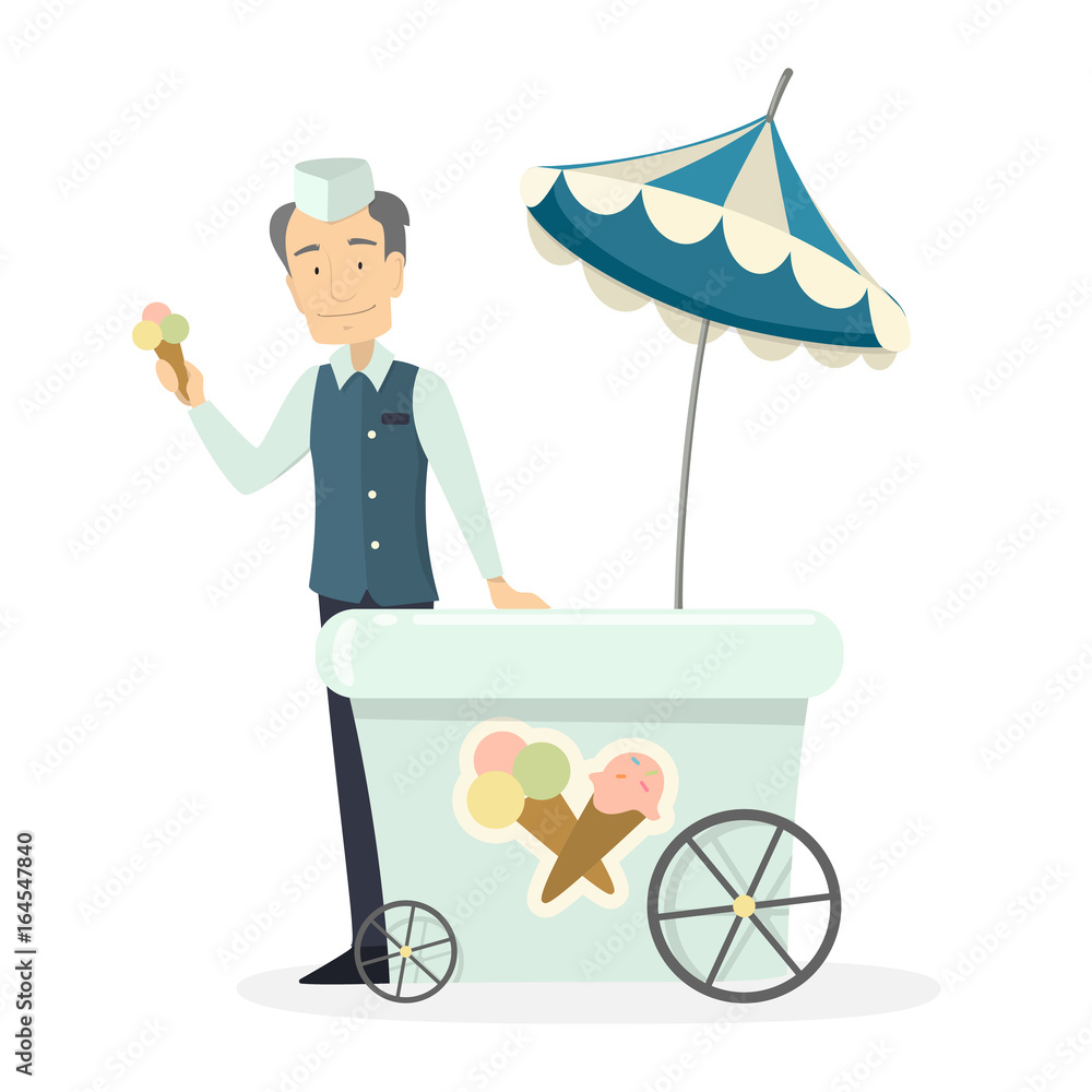 Ice cream man. Stock Vector | Adobe Stock