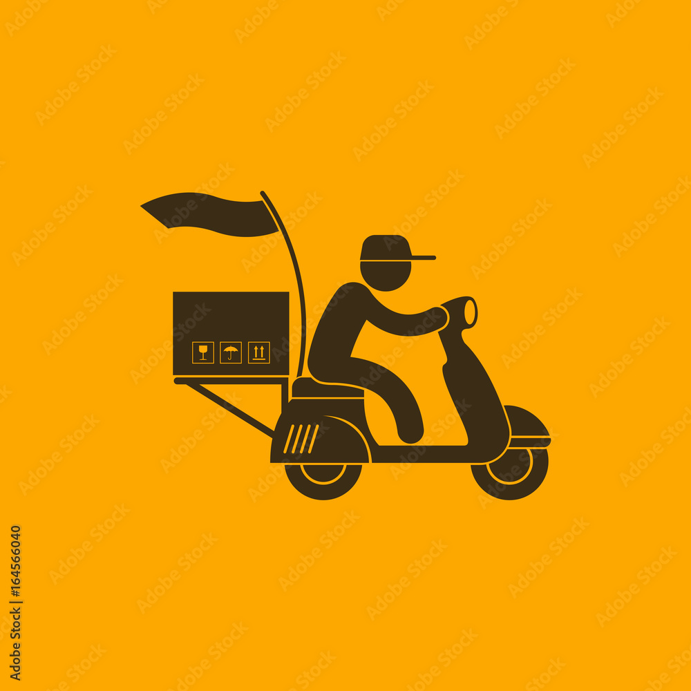 Icon, badge, delivery logo. Vector illustration of a silhouette of a ...