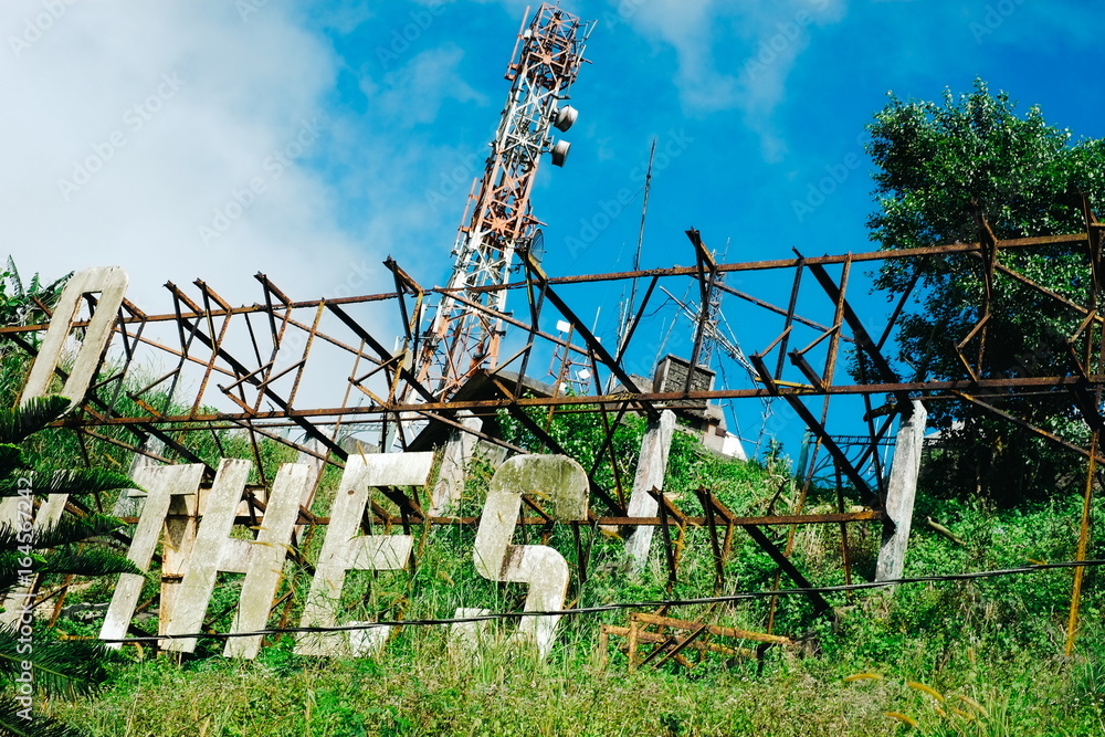Taal crater lake seen from the slopes of the highly active taal volcano ...