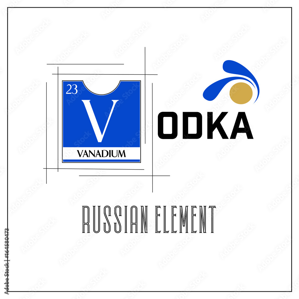Vodka sign label from periodic table elements vector illustration ...