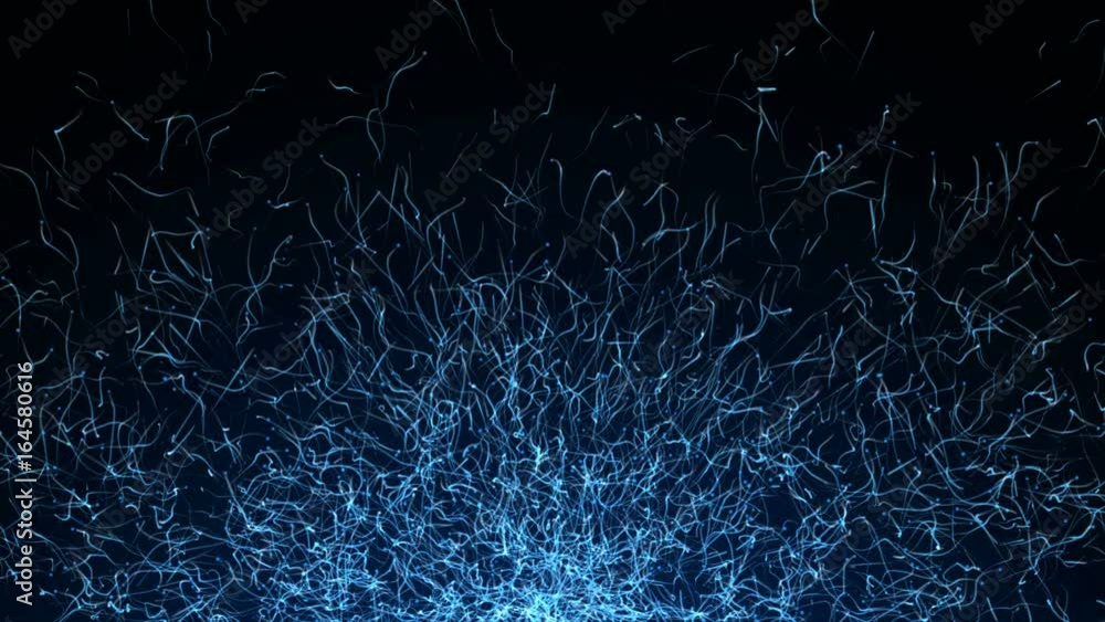 Seamless animation of abstract background with slow moving blue line ...