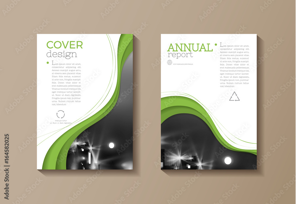 green eco cover modern template, design, annual report, magazine and ...