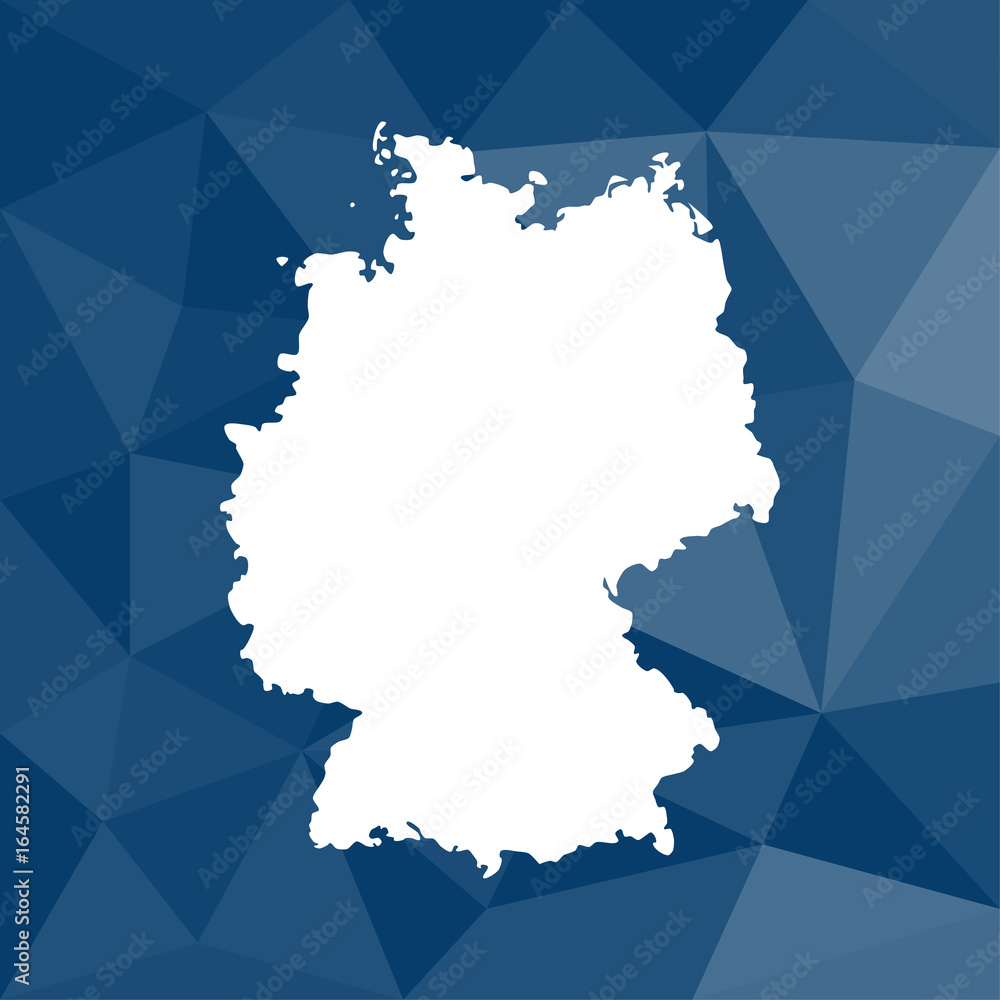 Deutschland - Landkarte - Icon mit geometrischem Hintergrund blau Stock ...
