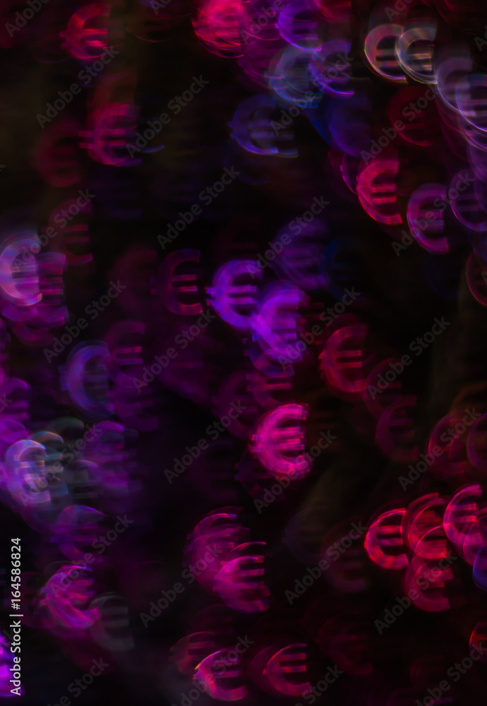 Beautiful background with different colored symbol euro, abstract ...