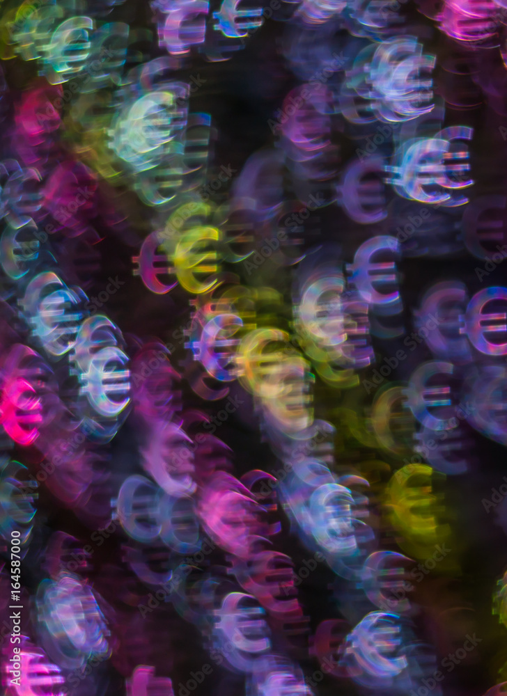 Beautiful background with different colored symbol euro, abstract ...