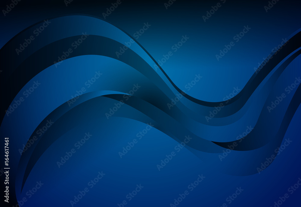 Navy Blue abstract line curve and wavy background Stock Vector | Adobe ...
