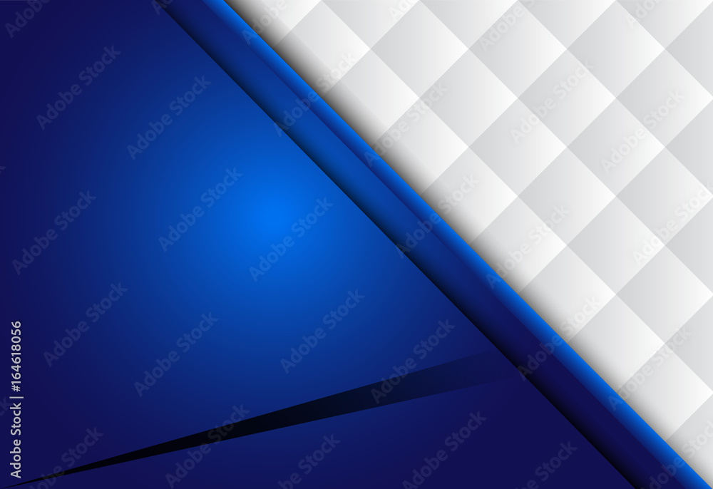 Blue and white abstract geometric material design for background, card ...