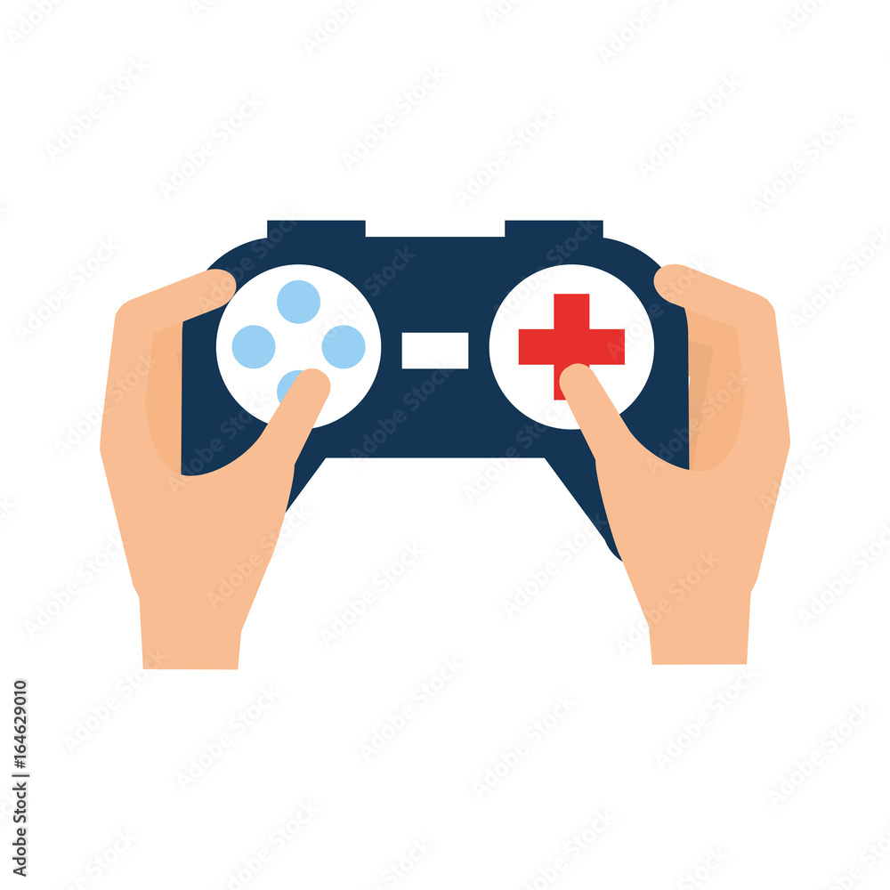 hands with video game control icon vector illustration design Stock ...
