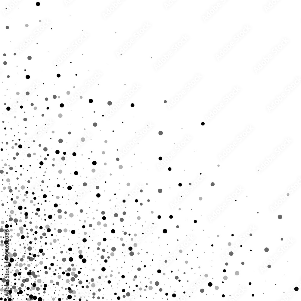 Dense black dots. Scattered bottom left corner with dense black dots on ...