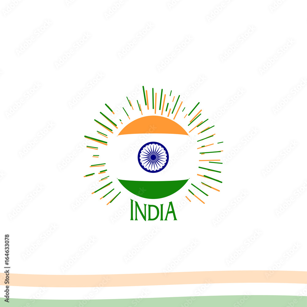Independence day of India from the British Empire isolate sign of ...