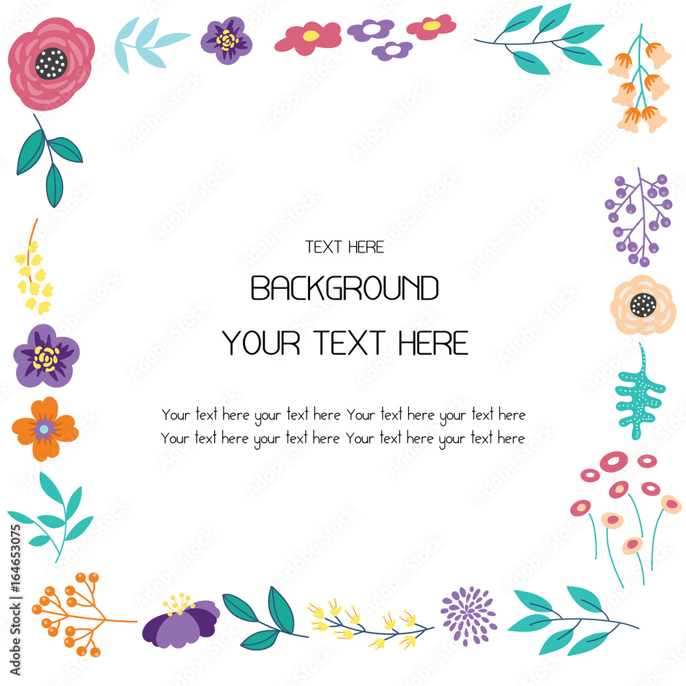 floral frame template with text Stock Vector | Adobe Stock