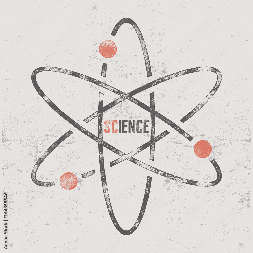 Vintage science poster and background with typography elements. Science ...