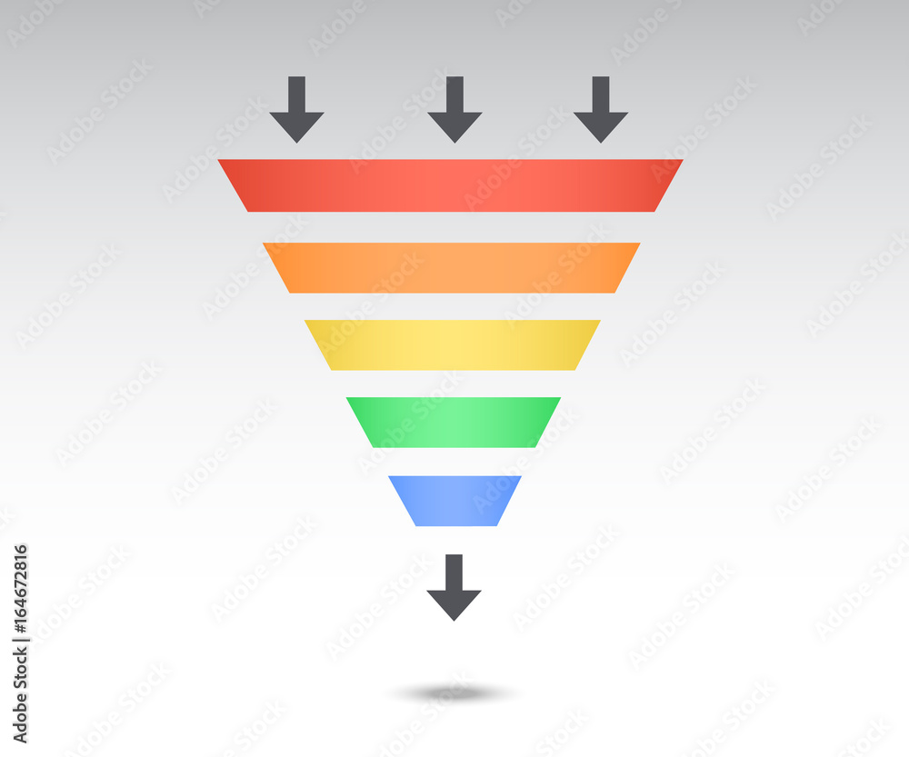Rainbow color marketing funnel Stock Vector | Adobe Stock