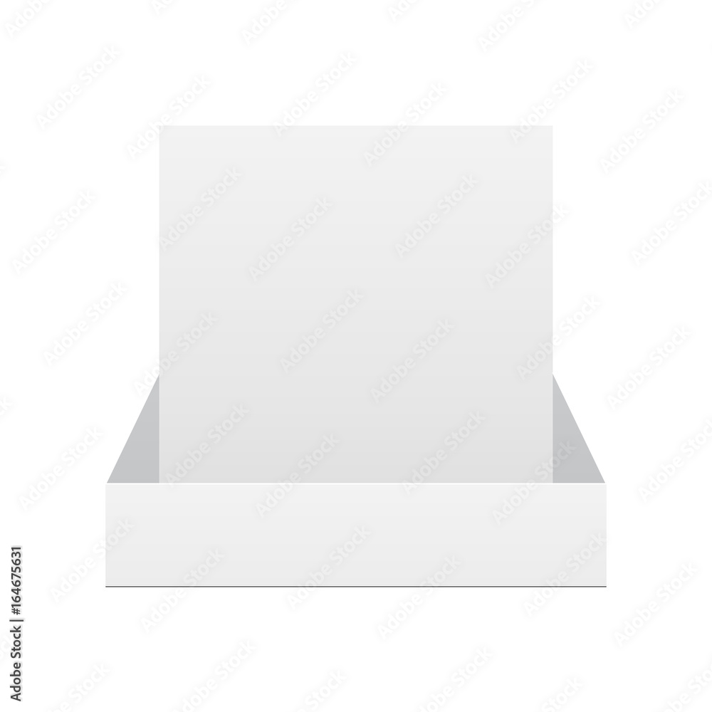 White blank display box mockup isolated - front view. Vector ...