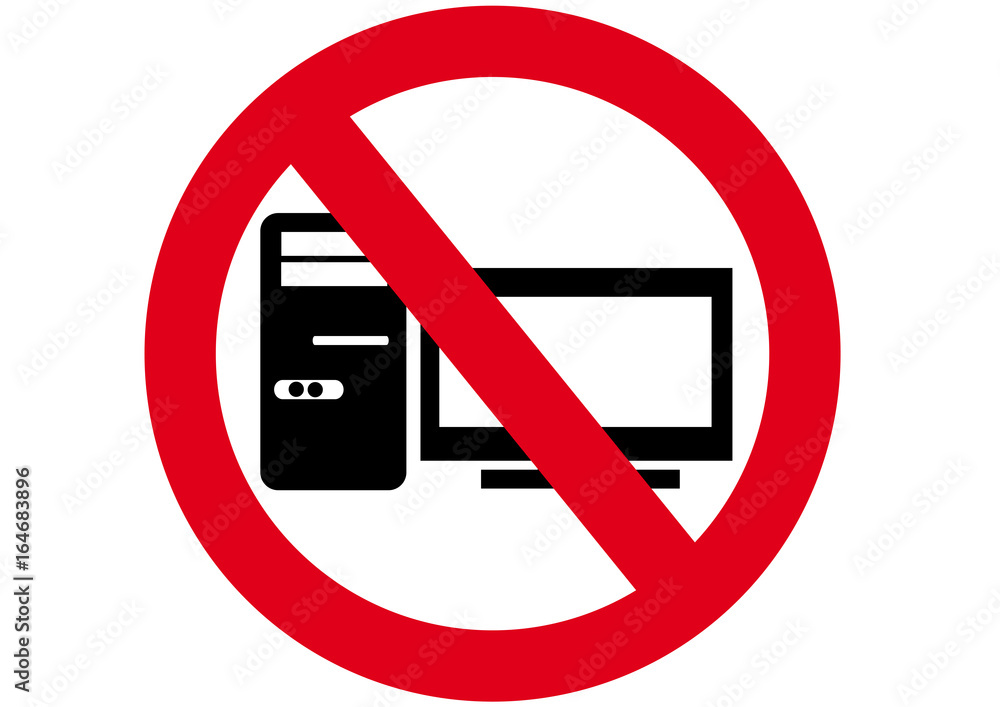 Schild Computer verboten Stock-Vektorgrafik | Adobe Stock