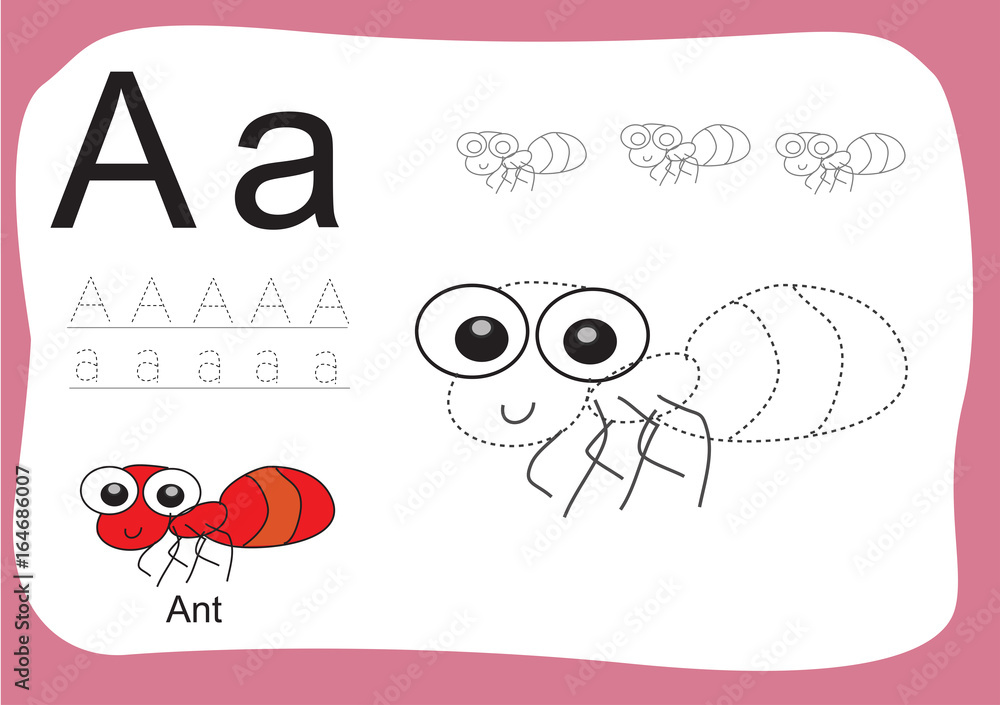 A to z, alphabet tracing worksheets,cartoon coloring book for kids ...