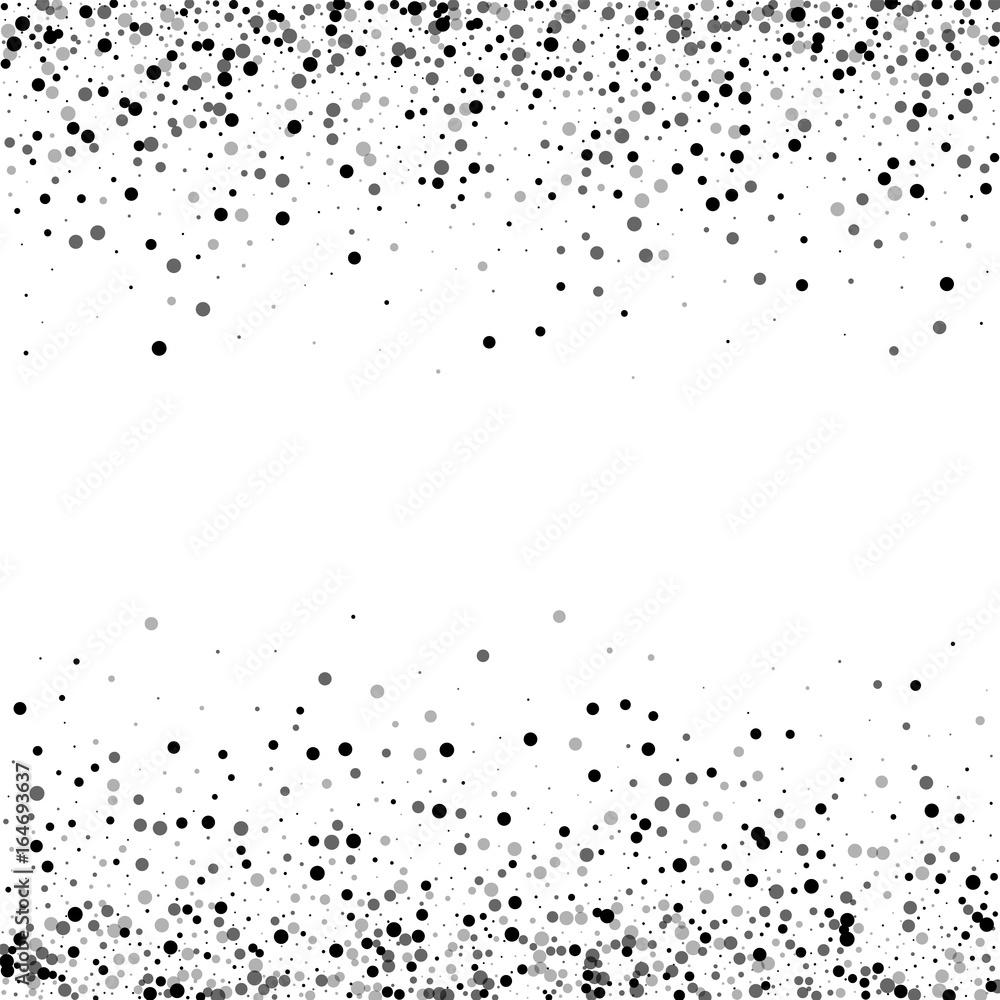 Dense black dots. Scattered border with dense black dots on white ...