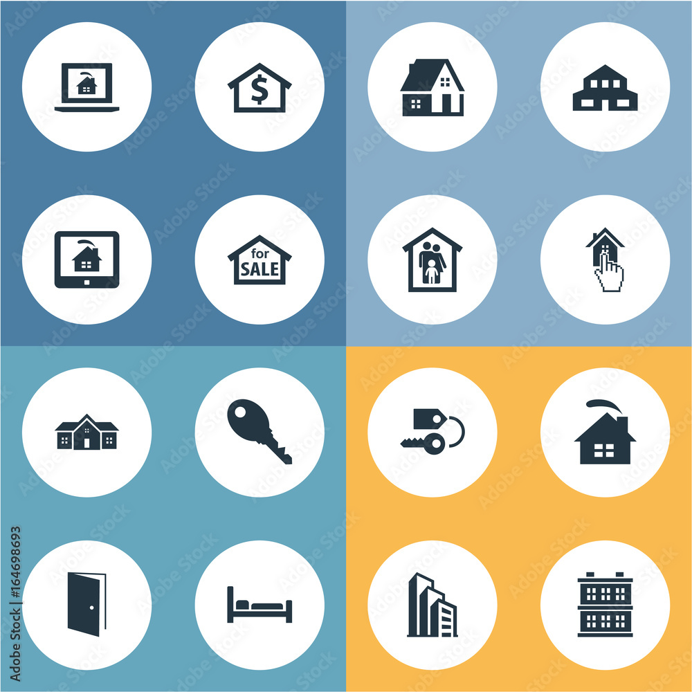 Vector Illustration Set Of Simple Estate Icons. Elements Real Estate ...