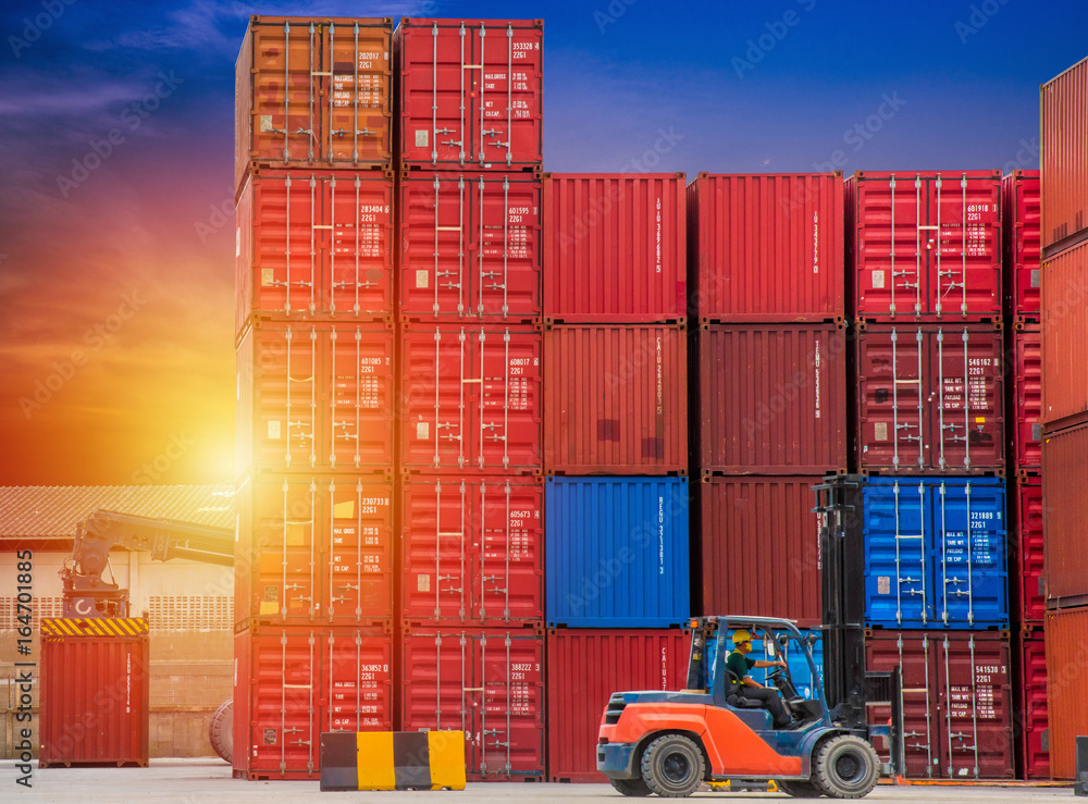 Containers box from Cargo freight ship for import export,logistic ...