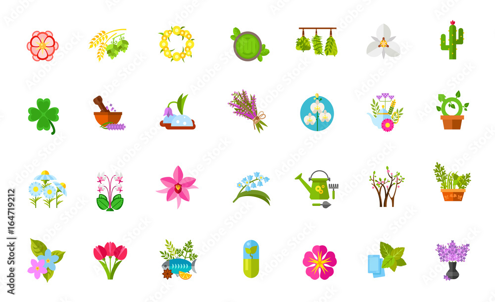 Plants icon set Stock Vector | Adobe Stock