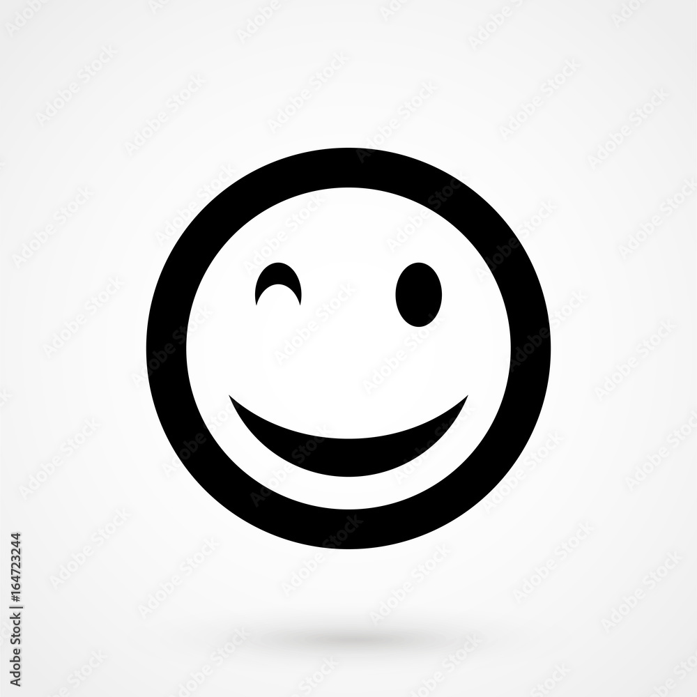 Vector winking smiley Stock Vector | Adobe Stock