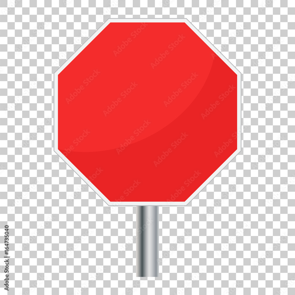 Blank red stop sign vector icon. Empty danger symbol vector illustration. Stock Vector | Adobe Stock