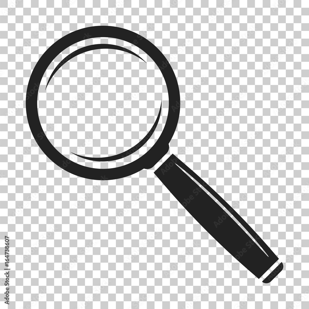 Loupe icon vector. Magnifier in flat style. Search sign concept. Stock ...