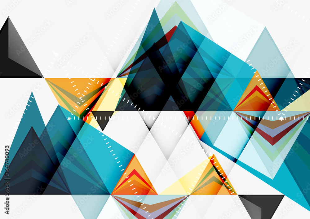 Triangular low poly vector a4 size geometric abstract template Stock ...