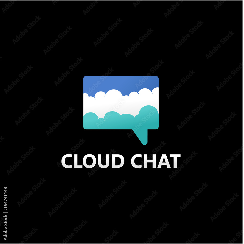 Cloud Chat Logo Template Design Stock Vector | Adobe Stock